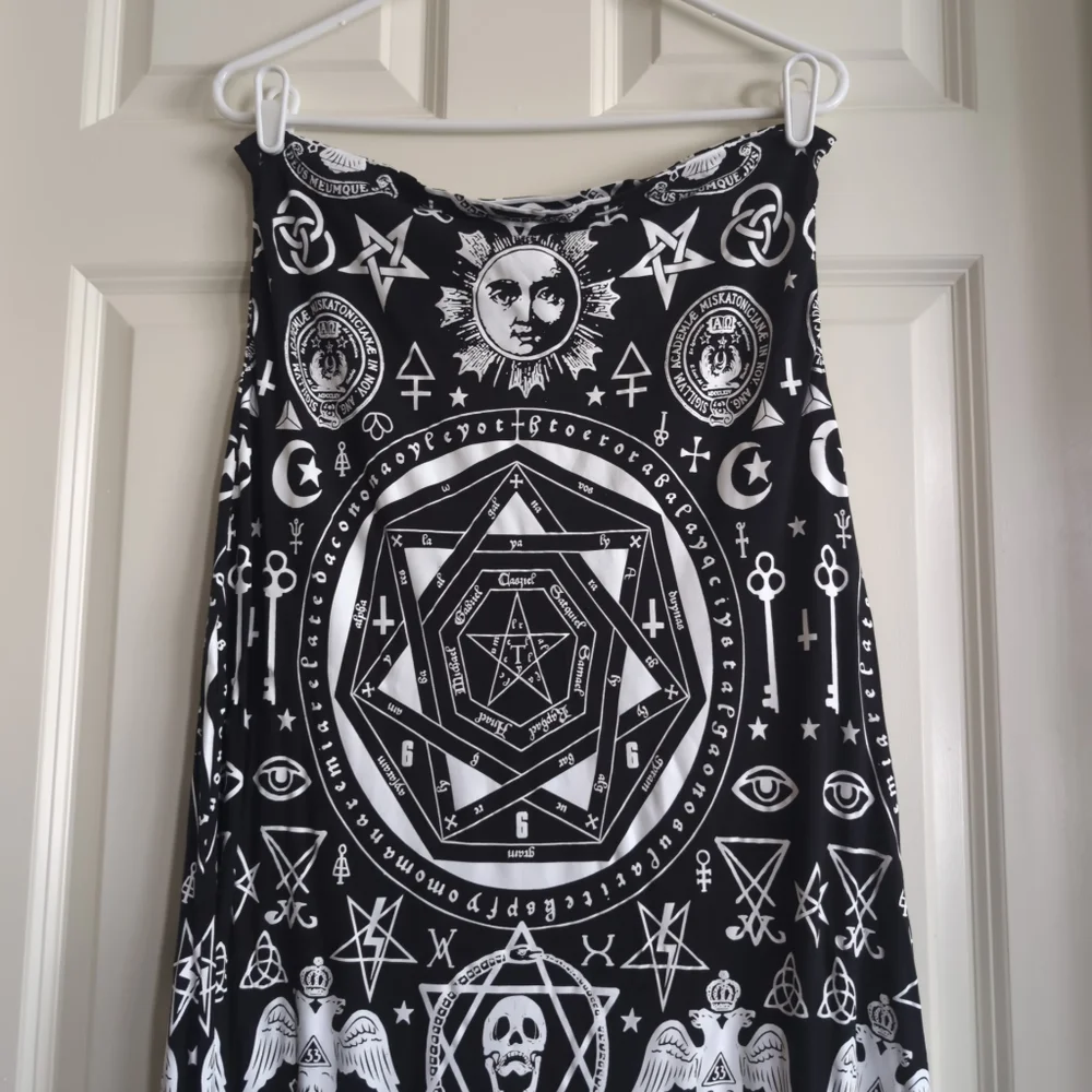 Killstar | Dresses | Black And White Killstar Occult Symbolism Maxi ...